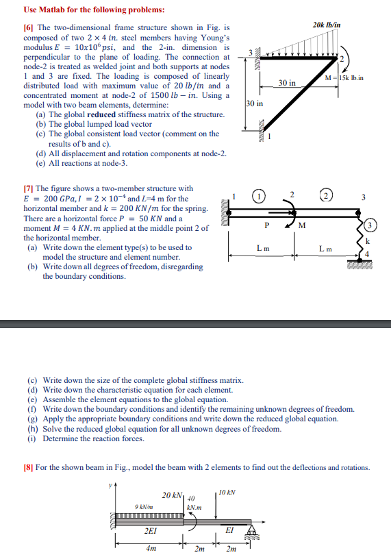 Solved Use Matlab for the following problems: [6] The | Chegg.com