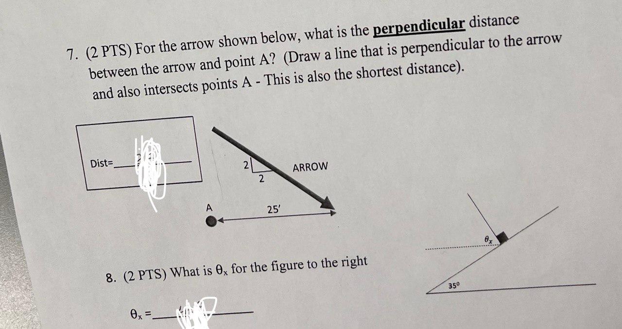 Solved 7. (2 PTS) For the arrow shown below, what is the | Chegg.com