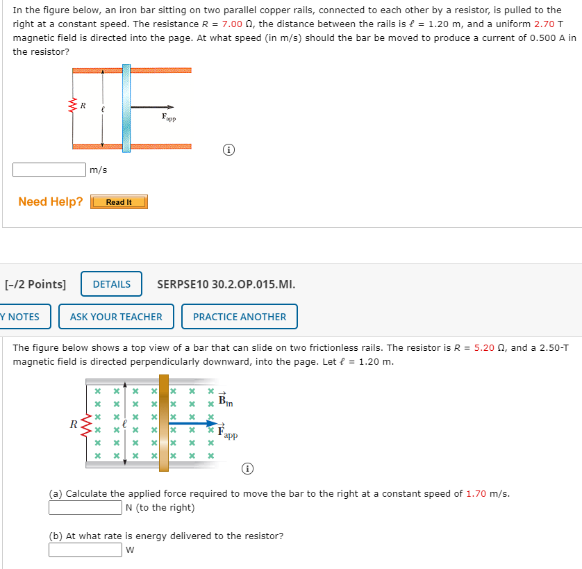 Solved In the figure below, an iron bar sitting on two | Chegg.com