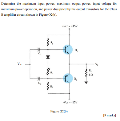 Solved Determine the maximum input power, maximum output | Chegg.com