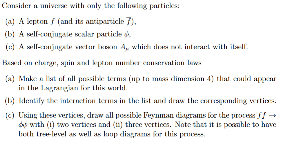Solved Consider a universe with only the following | Chegg.com