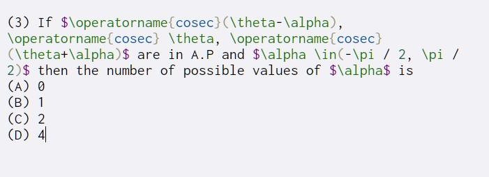 Solved (3) If $\operatorname{cosec}(\theta-\alpha), | Chegg.com