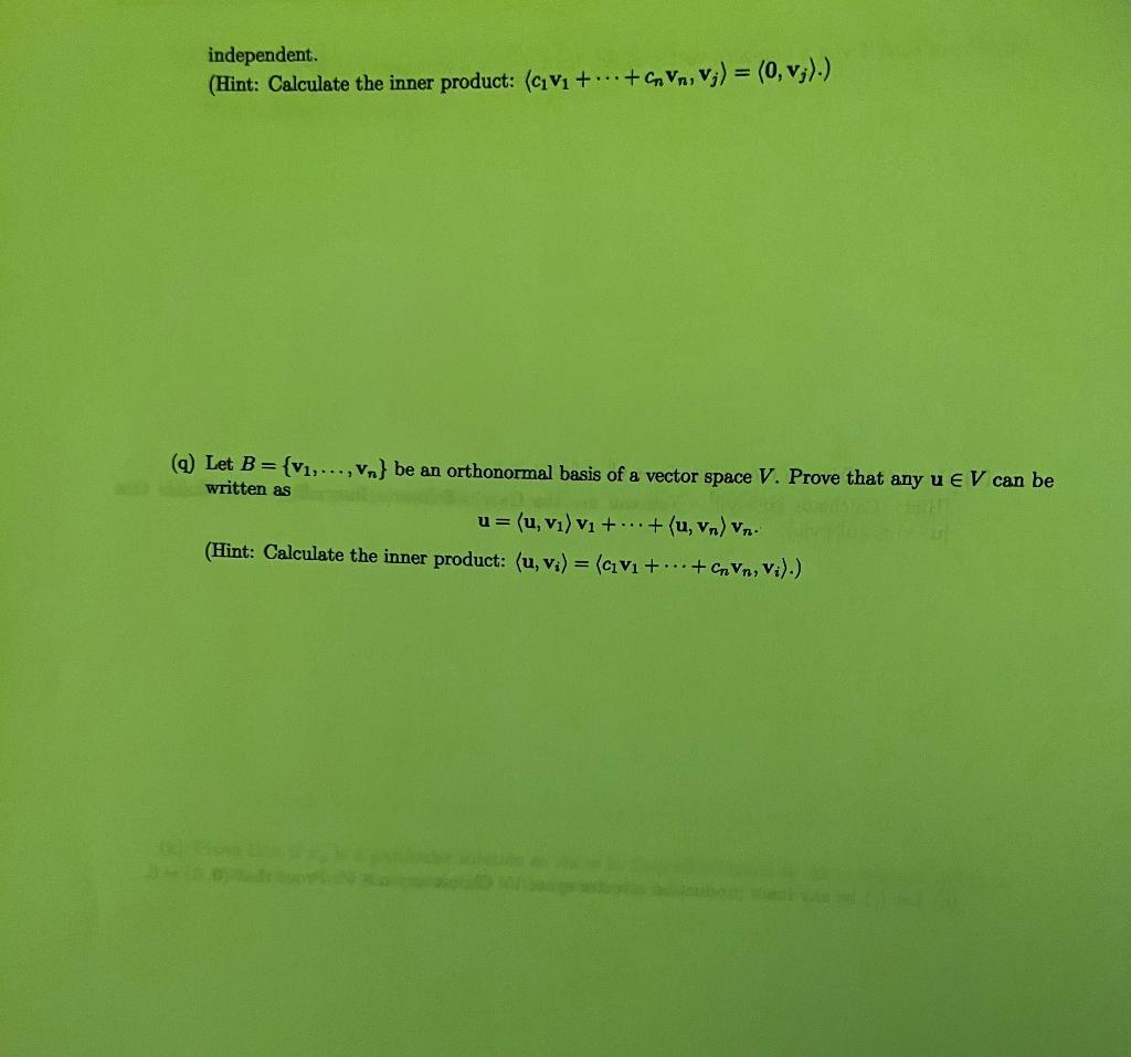Solved 13. (0 points) (a) Let V be a vector space. Prove | Chegg.com Solved 13. (0 points) (a) Let V be a vector space. Prove | Chegg.com
