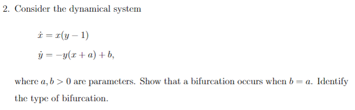 Solved 2. Consider the dynamical system | Chegg.com