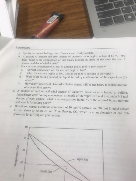 z. a. Specify the normal boiling point of acetone and | Chegg.com