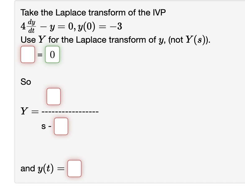Solved Take the Laplace transform of the IVP | Chegg.com