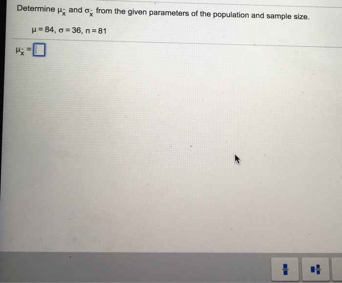 Solved Determine mu _x^- and sigma_x^- from the given | Chegg.com