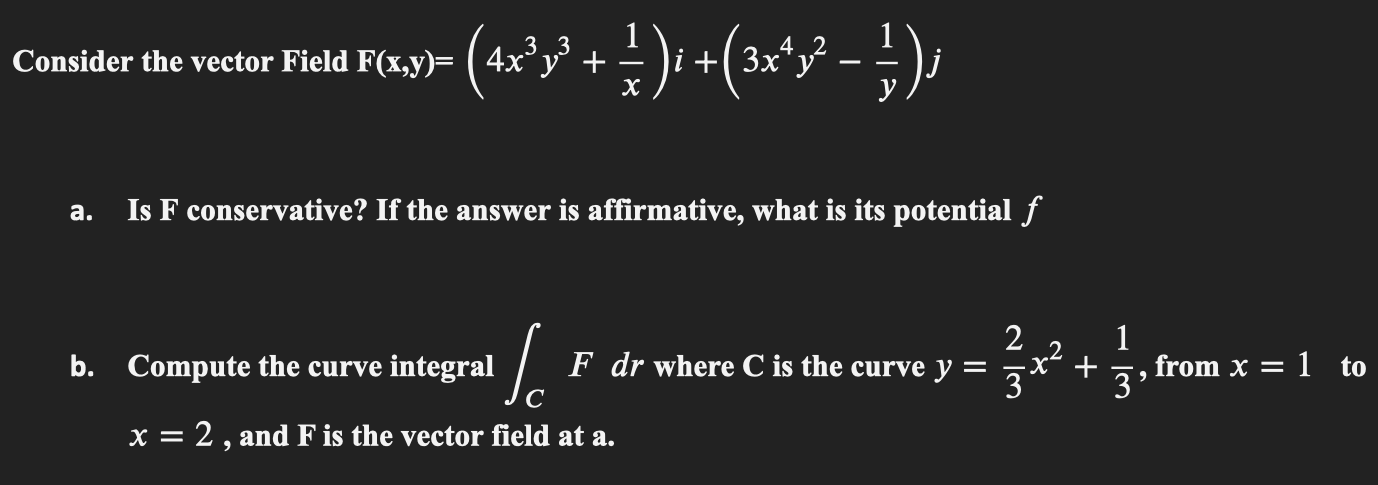 Solved Consider the vector Field | Chegg.com