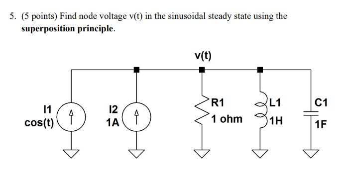 Solved Find node voltage v(t) in the sinusoidal steady state | Chegg.com