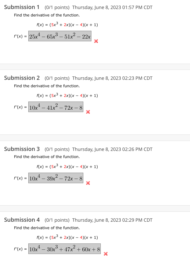 Solved Submission 1 (0/1 points) Thursday, June 8, 2023 | Chegg.com Solved Submission 1 (0/1 points) Thursday, June 8, 2023 | Chegg.com
