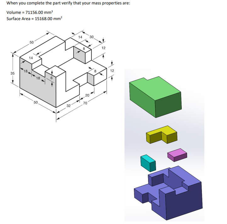 Solved Create the part shown in the sketch below (dimensions | Chegg.com