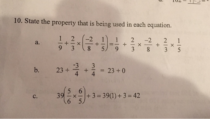 Solved State the property that is being used in each | Chegg.com
