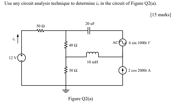 Solved Use any circuit analysis technique to determine is in | Chegg.com