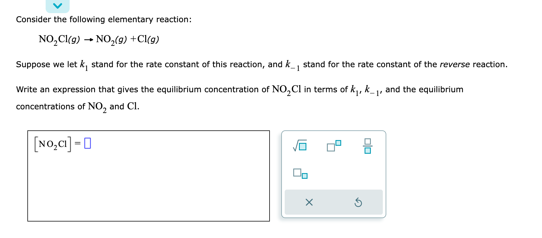 Solved Consider the following elementary reaction: | Chegg.com