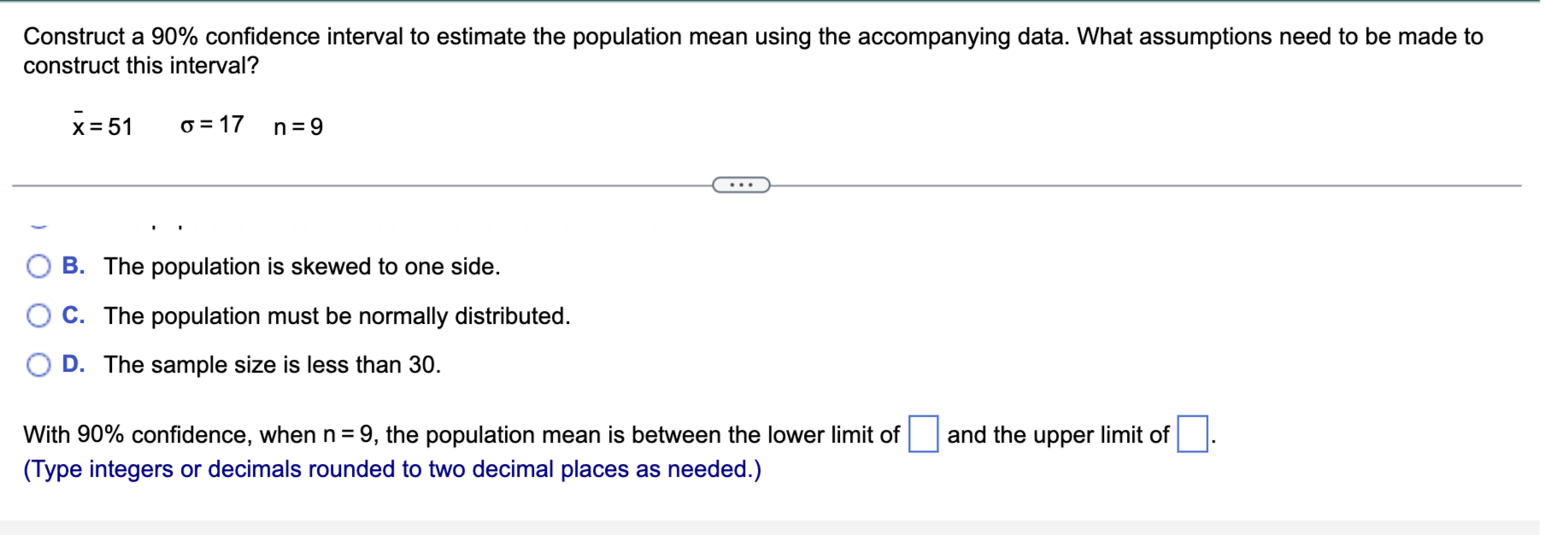 Solved Construct a 90% confidence interval to estimate the | Chegg.com