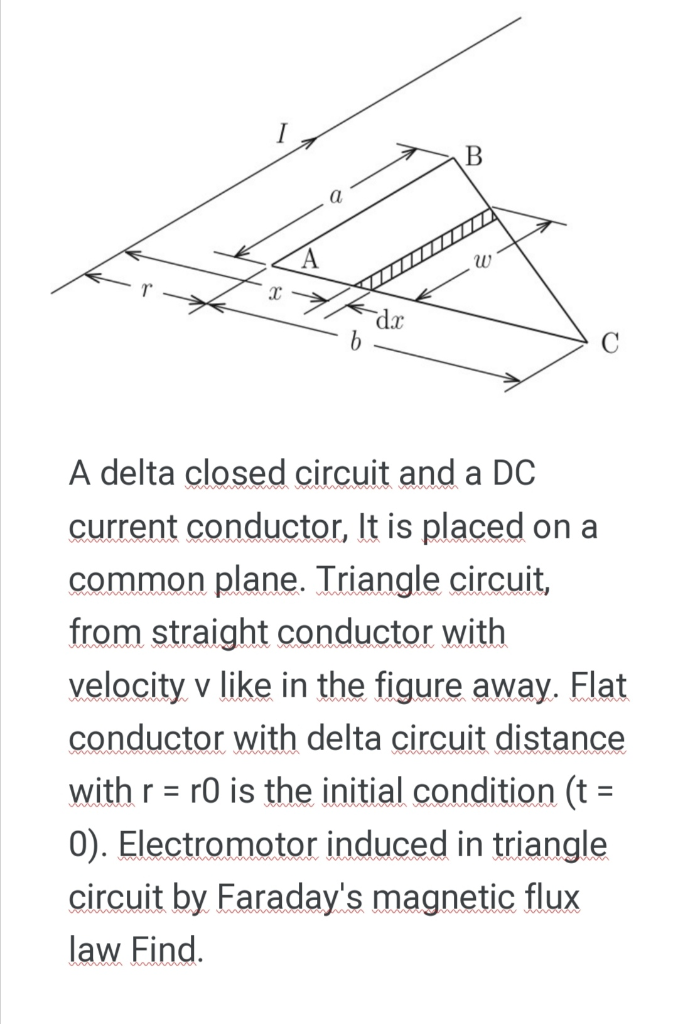 Solved B w dx A delta closed circuit and a DC current | Chegg.com