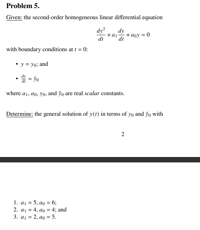 Solved Given: the second-order homogeneous linear | Chegg.com