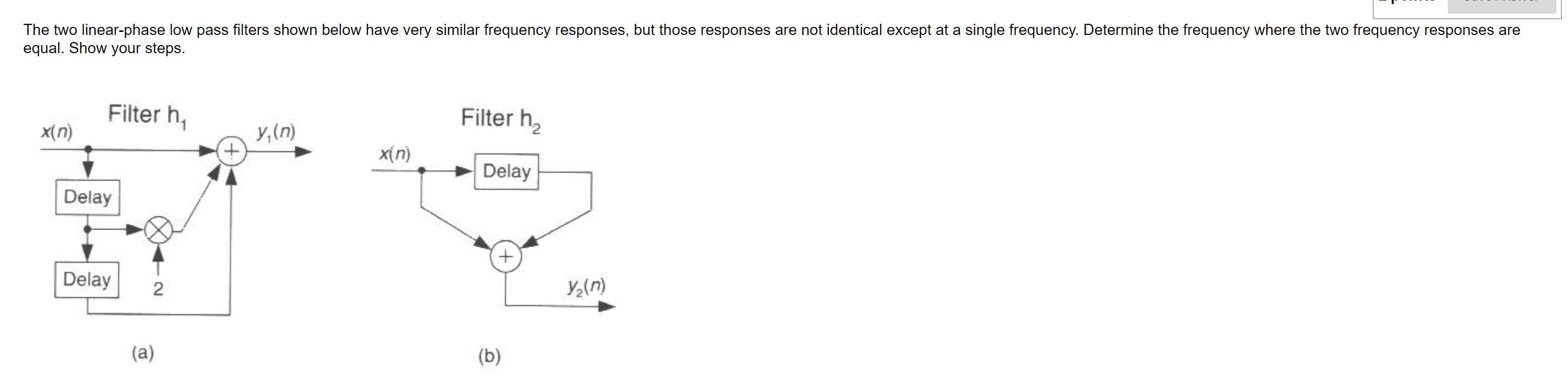 Solved The two linear-phase low pass filters shown below | Chegg.com