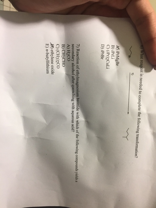 Solved of What reagent is needed to complete the following | Chegg.com