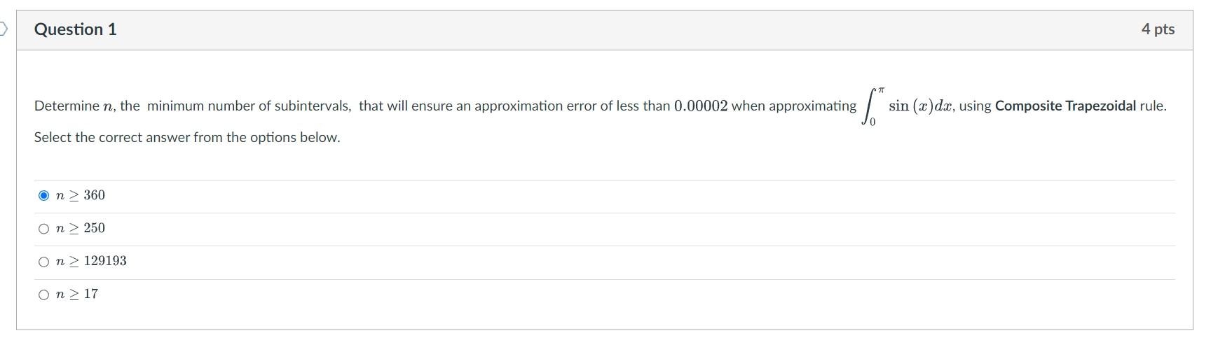 Solved Determine n, the minimum number of subintervals, that | Chegg.com
