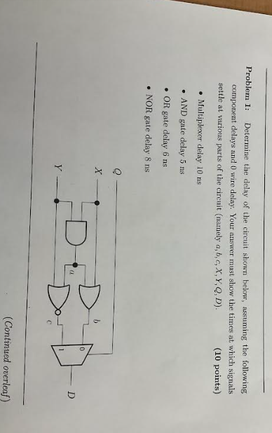 Solved Problem 1: Determine the delay of the circuit shown | Chegg.com