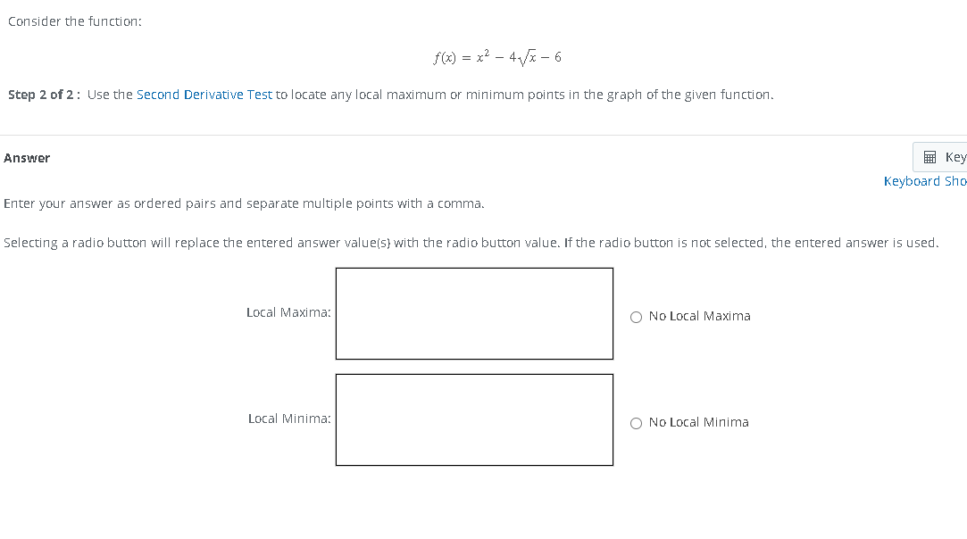 Solved Consider the function: f(x)=x2−4x−6 Step 2 of 2: Use | Chegg.com