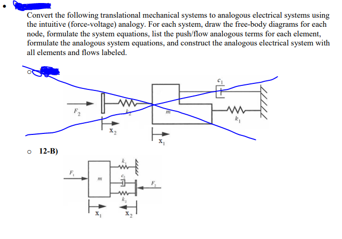 Solved Convert the following translational mechanical | Chegg.com