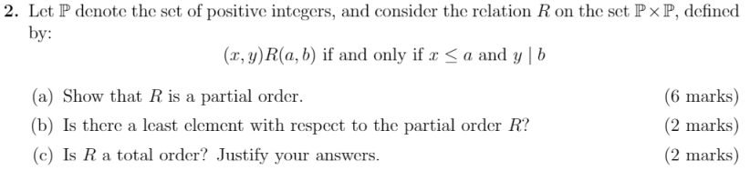 Solved 2. Let P denote the set of positive integers, and | Chegg.com