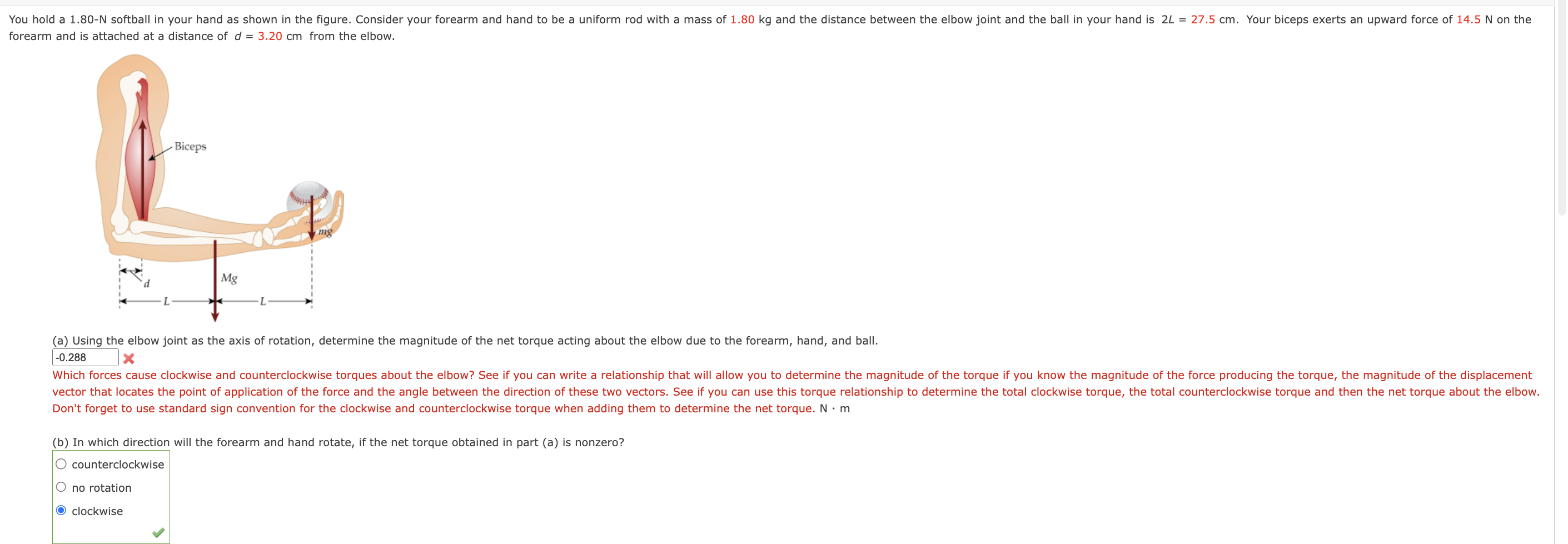 Solved (a) Using the elbow joint as the axis of rotation, | Chegg.com