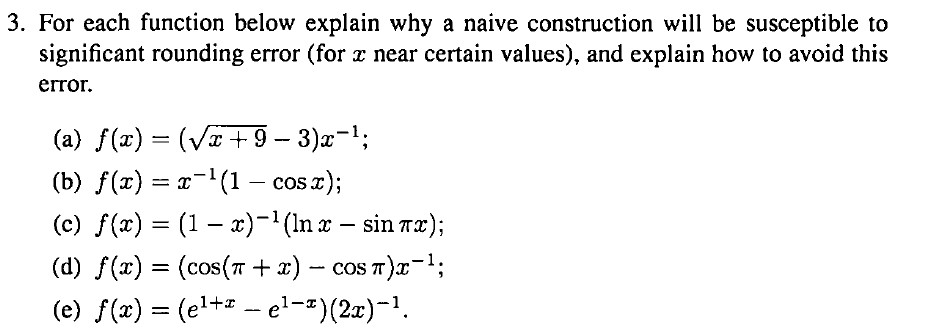Solved 3. For each function below explain why a naive | Chegg.com