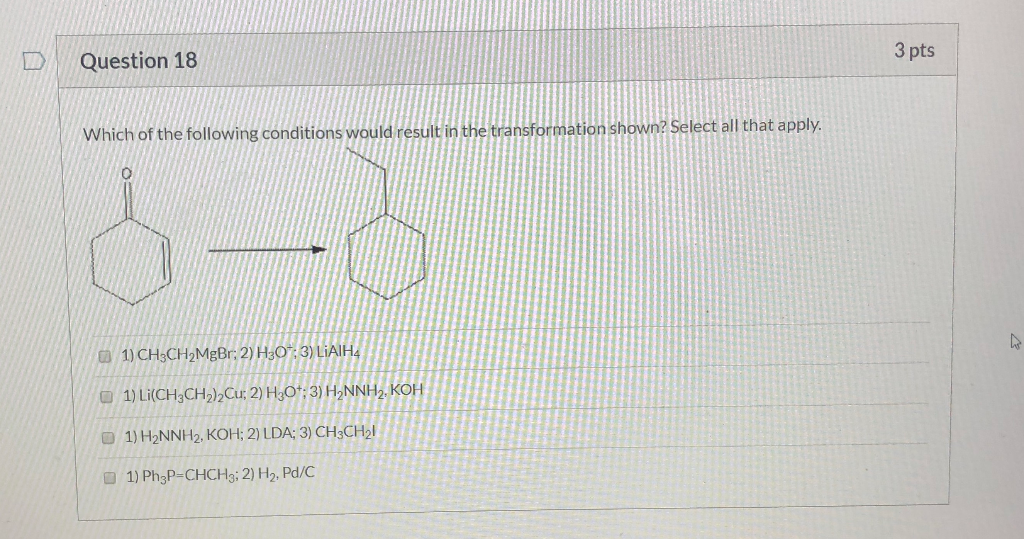 Solved 3 pts D Question 18 Which of the following conditions | Chegg.com