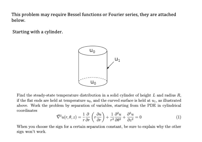 Solved This problem may require Bessel functions or Fourier | Chegg.com
