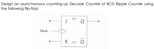 Solved Design an asynchronous counting-up Decade Counter of | Chegg.com