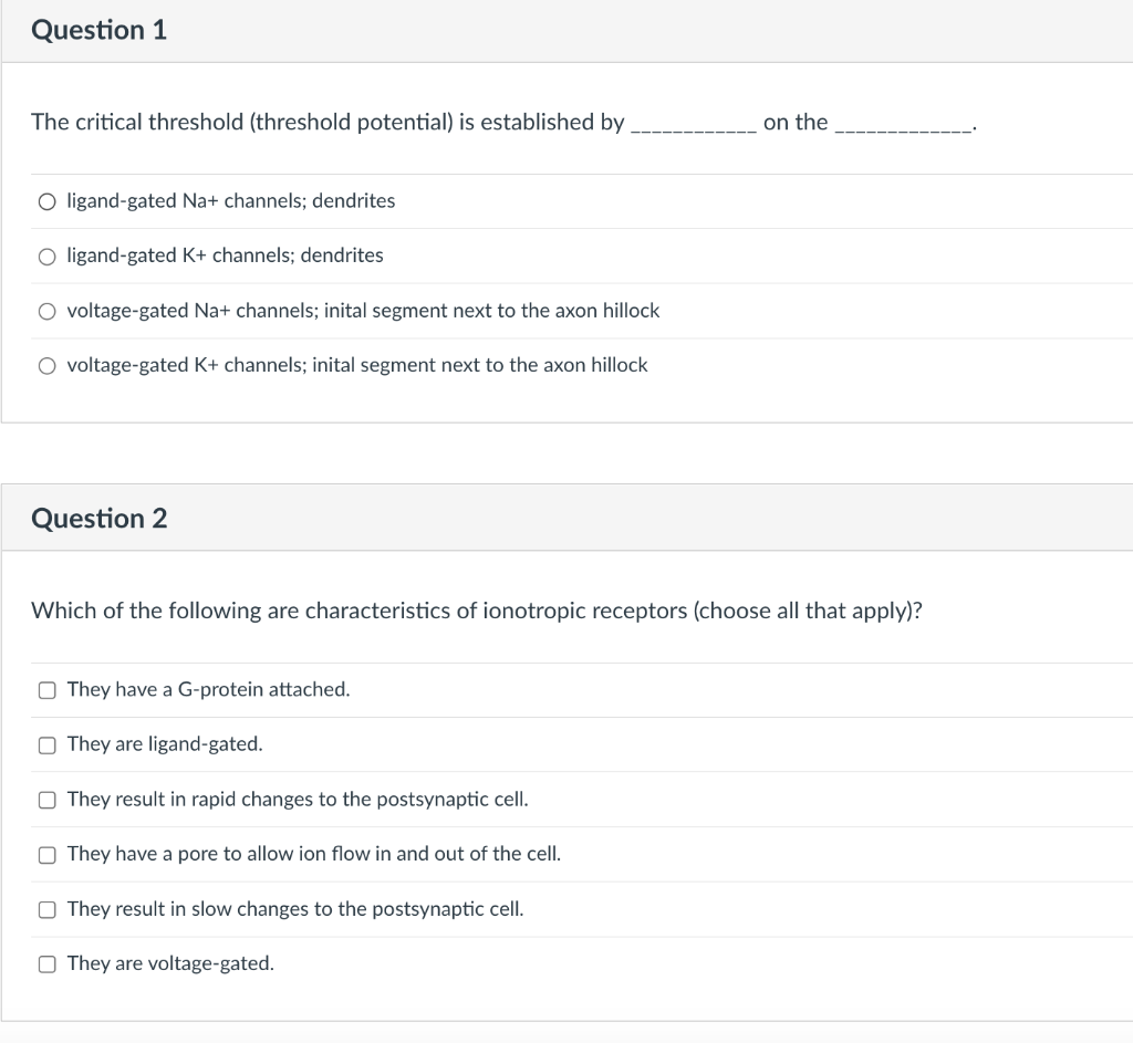 Solved The critical threshold (threshold potential) is | Chegg.com