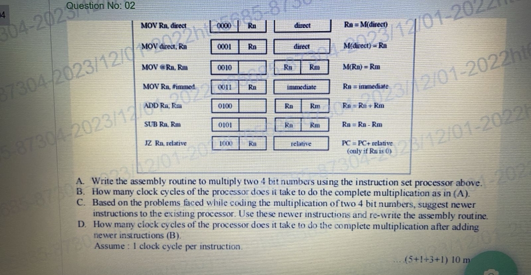 A. ﻿Write the assembly routine to multiply two 4 ﻿bit | Chegg.com
