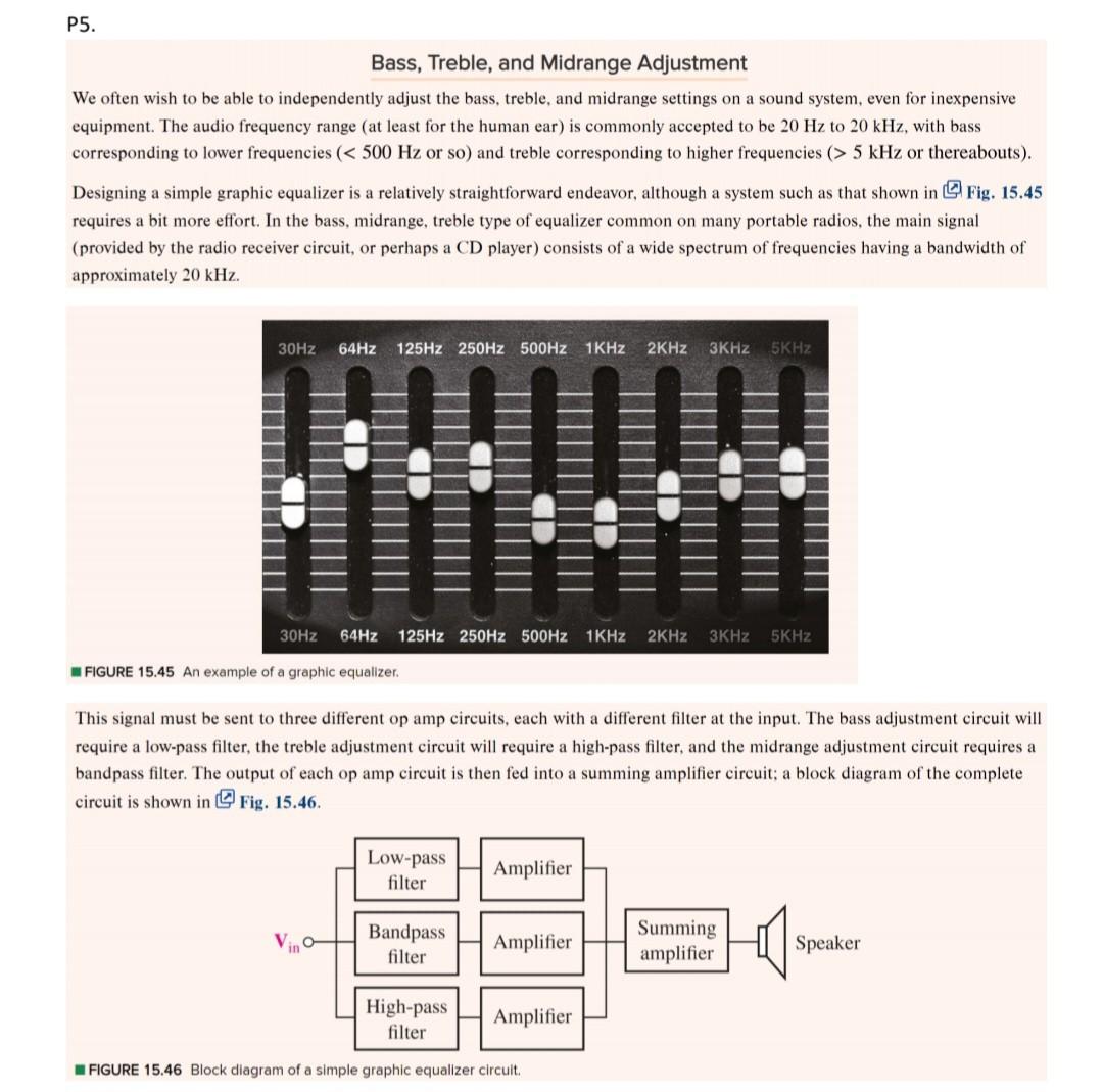 Bass, Treble, and Midrange Adjustment We often wish | Chegg.com
