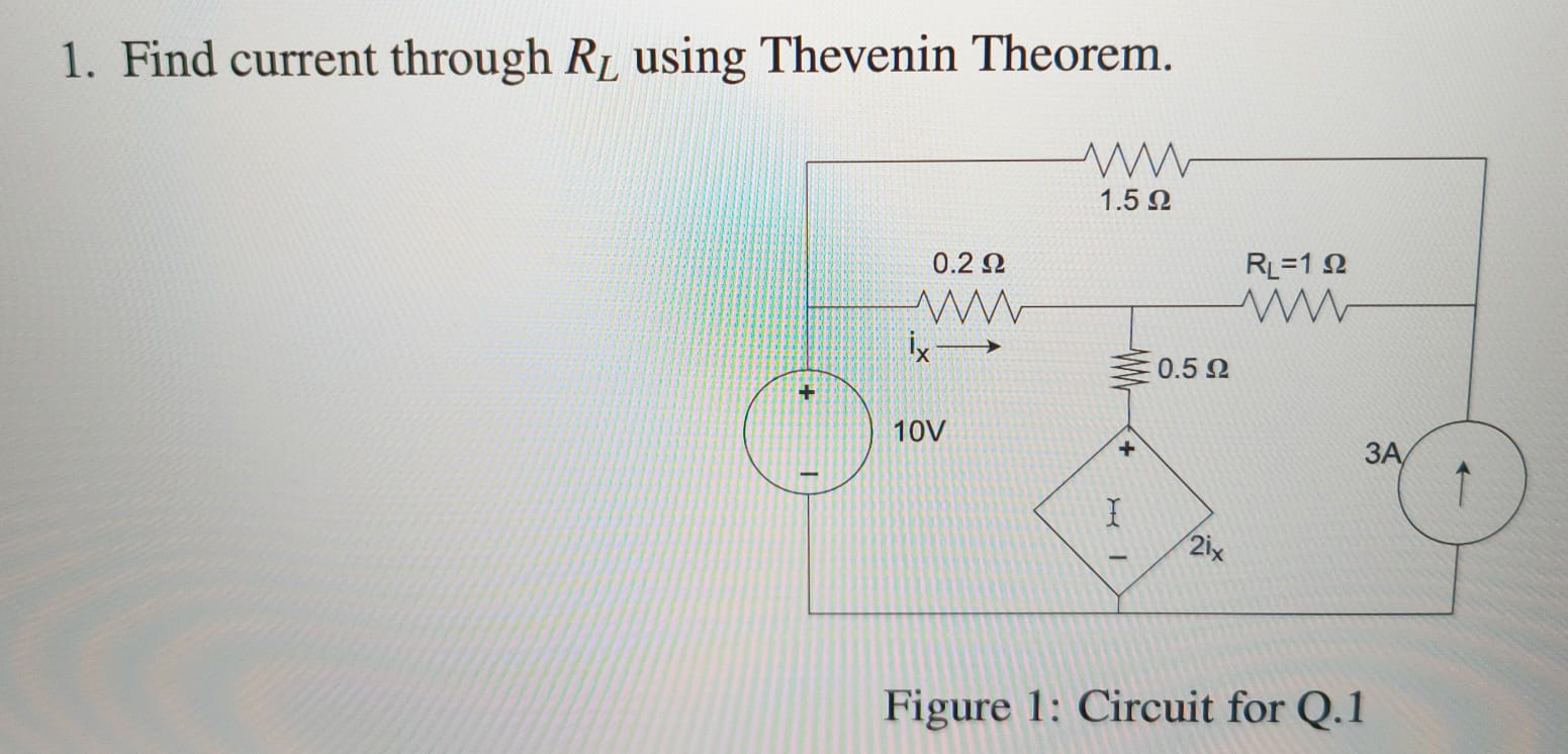 Solved Find current through R_(L) using Thevenin Theorem. | Chegg.com