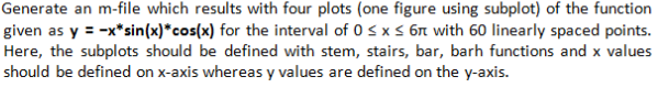 Solved Generate an m-file which results with four plots (one | Chegg.com