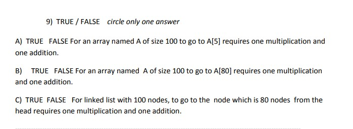 Solved ASAPPP TRUE / FALSE circle only one answer A) | Chegg.com