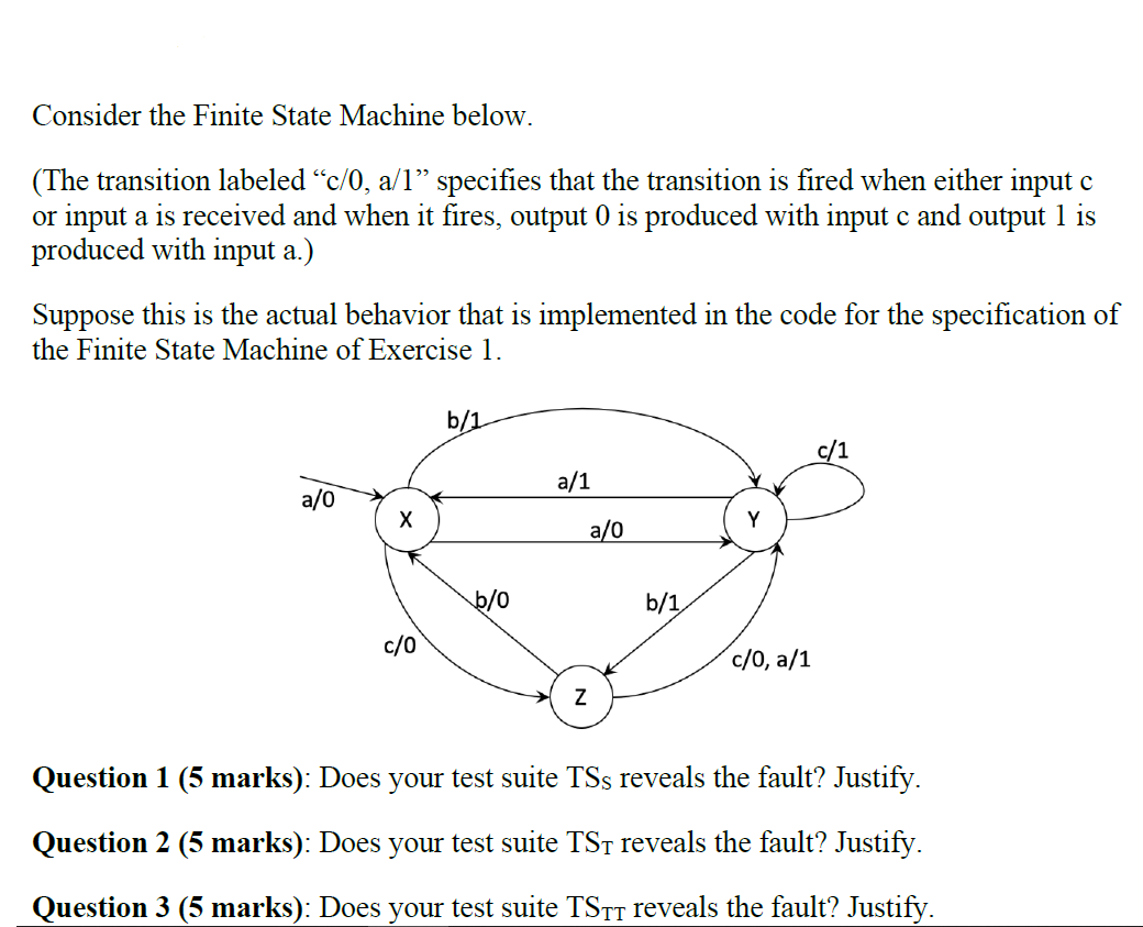 Consider the Finite State Machine below. (The | Chegg.com