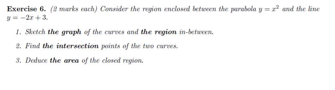 Solved Exercise 6. (2 marks each) Consider the region | Chegg.com