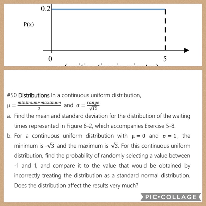 Solved 0.2 P(x) #50 Distributions In a continuous uniform | Chegg.com