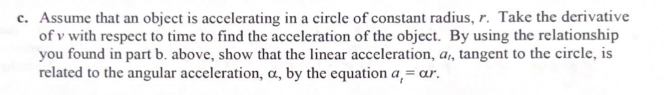Solved Relating Linear and Angular Quantities It's very | Chegg.com