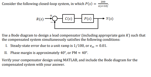 Solved Consider the following closed-loop system, in which | Chegg.com