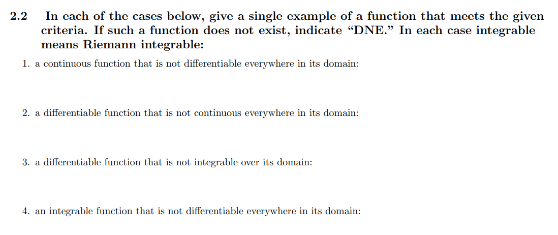 Solved 2.2 In each of the cases below, give a single example | Chegg.com