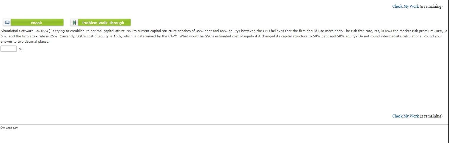 Solved Check My Work (2 remaining) eBook Problem | Chegg.com