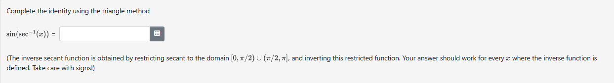 Solved Complete the identity using the triangle | Chegg.com