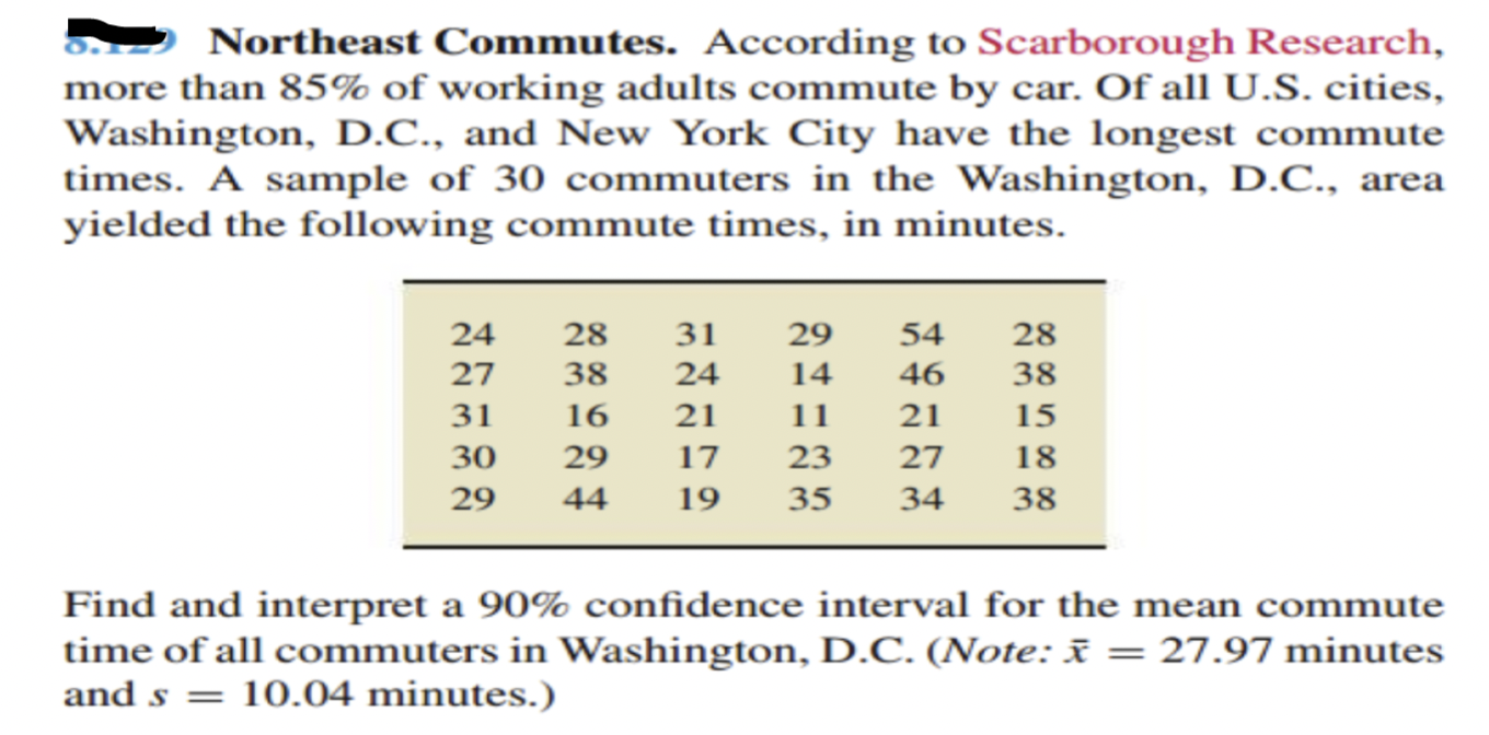 Solved Northeast Commutes. According to Scarborough | Chegg.com