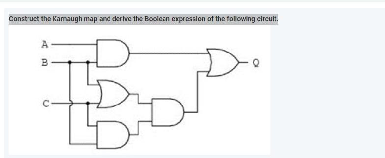 Solved Construct the Karnaugh map and derive the Boolean | Chegg.com