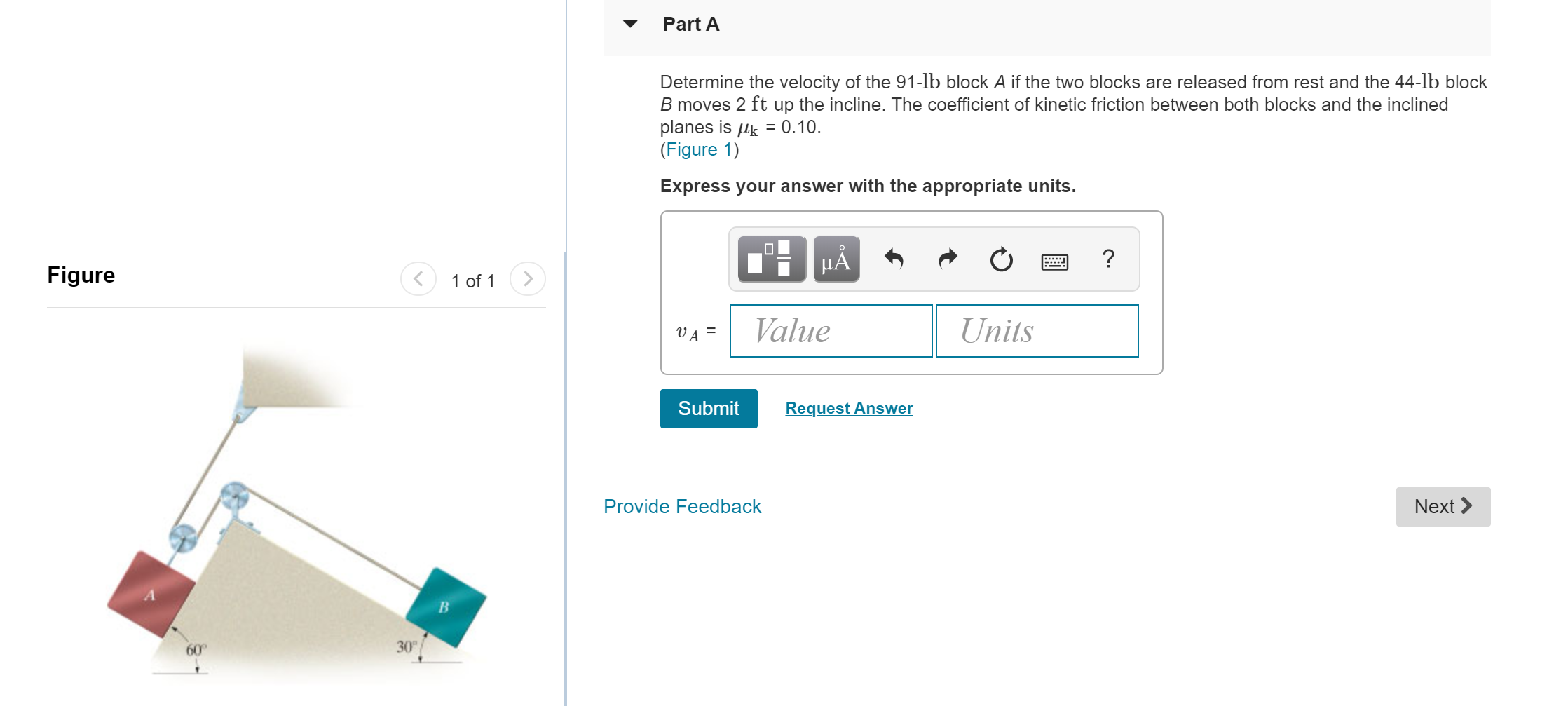 Solved Determine the velocity of the 91-lb block A if the | Chegg.com